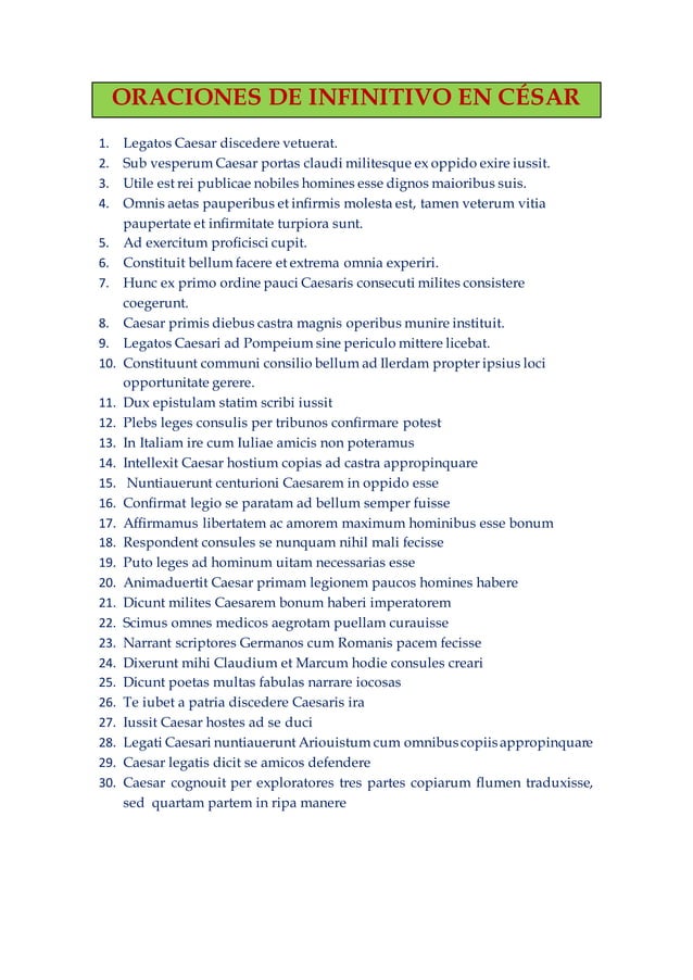 Oraciones de infinitivo | PDF