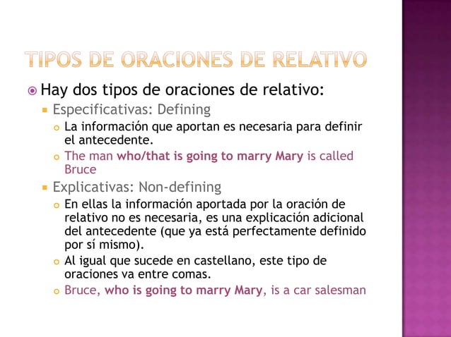 Oraciones de relativo en inglés | PPT