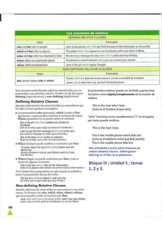 Cuadro comparativo de oraciones de relativos | PDF