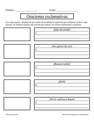 Hojas De Trabajo De Oraciones Declarativas
