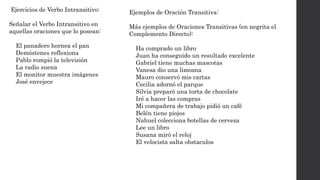 Oraciones transitivas e intransitivas | PPTX