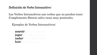 Oraciones transitivas e intransitivas | PPTX