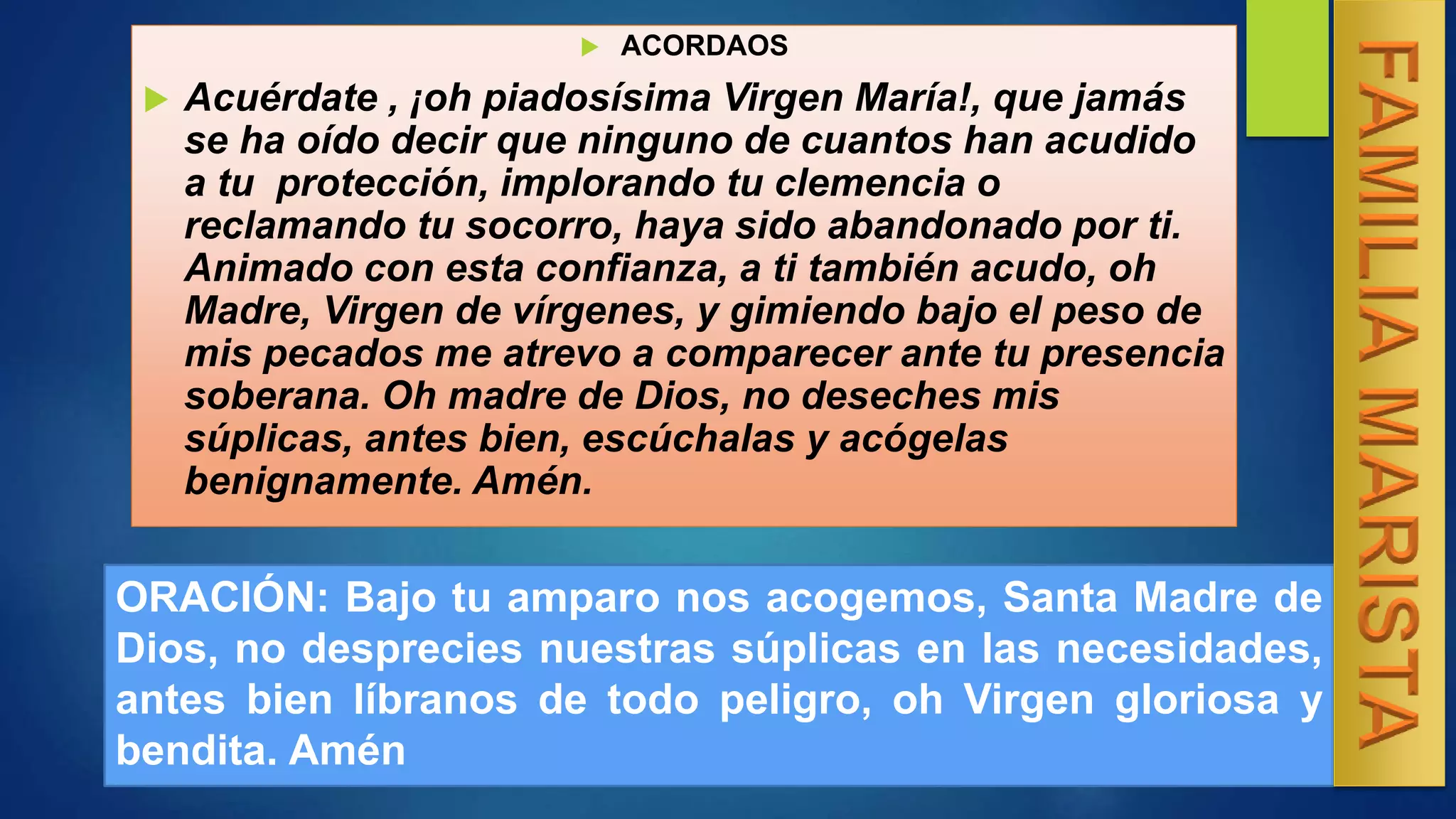 Oracion Por La Familia Marista Ppt