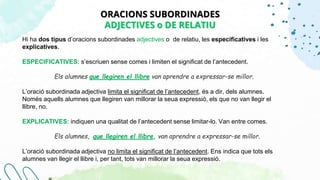 Oracions subordinades adjectives | PPTX