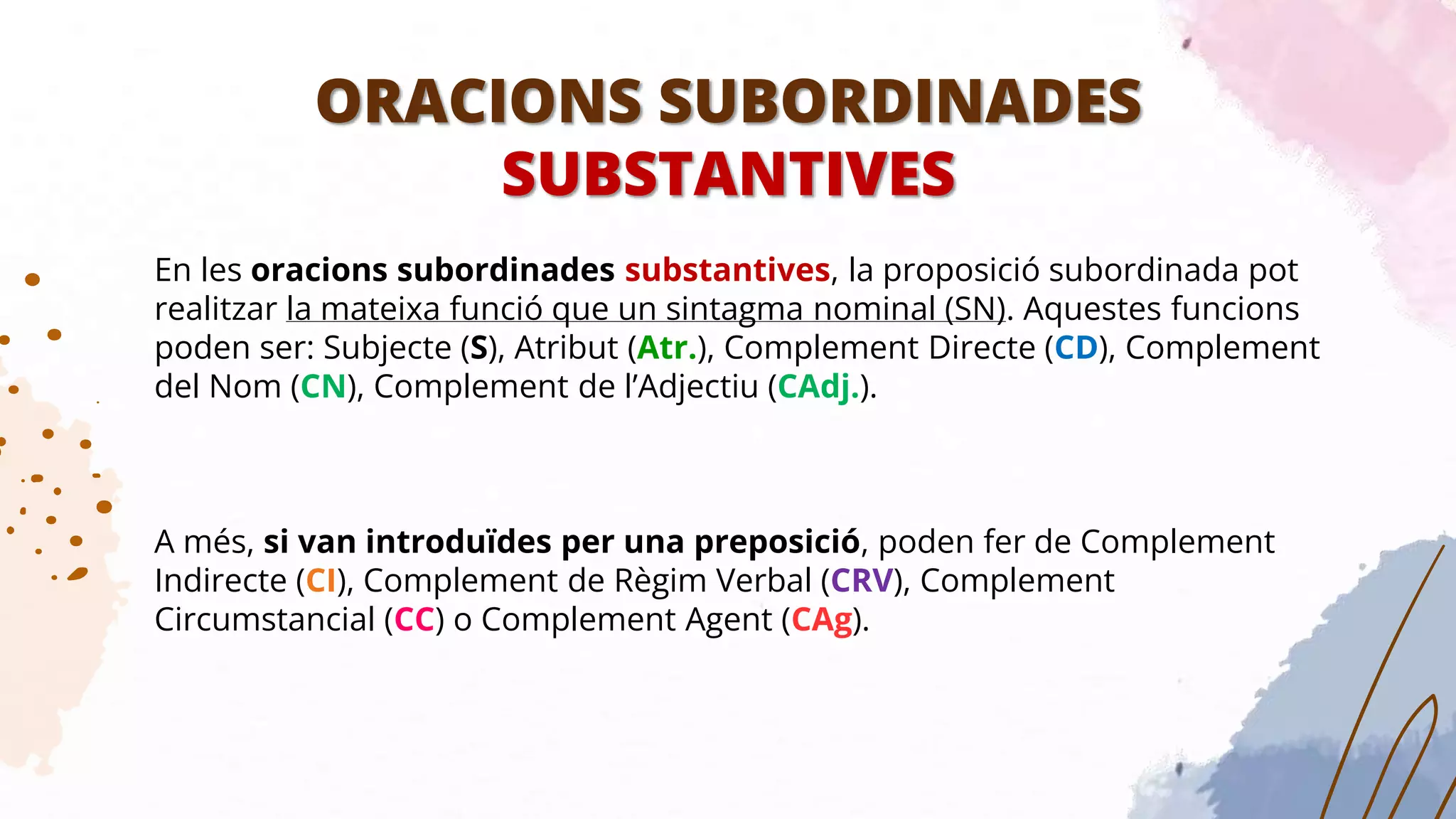 Oracions subordinades substantives | PPT
