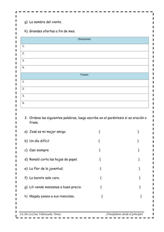 Oracion y frase 2 | PDF
