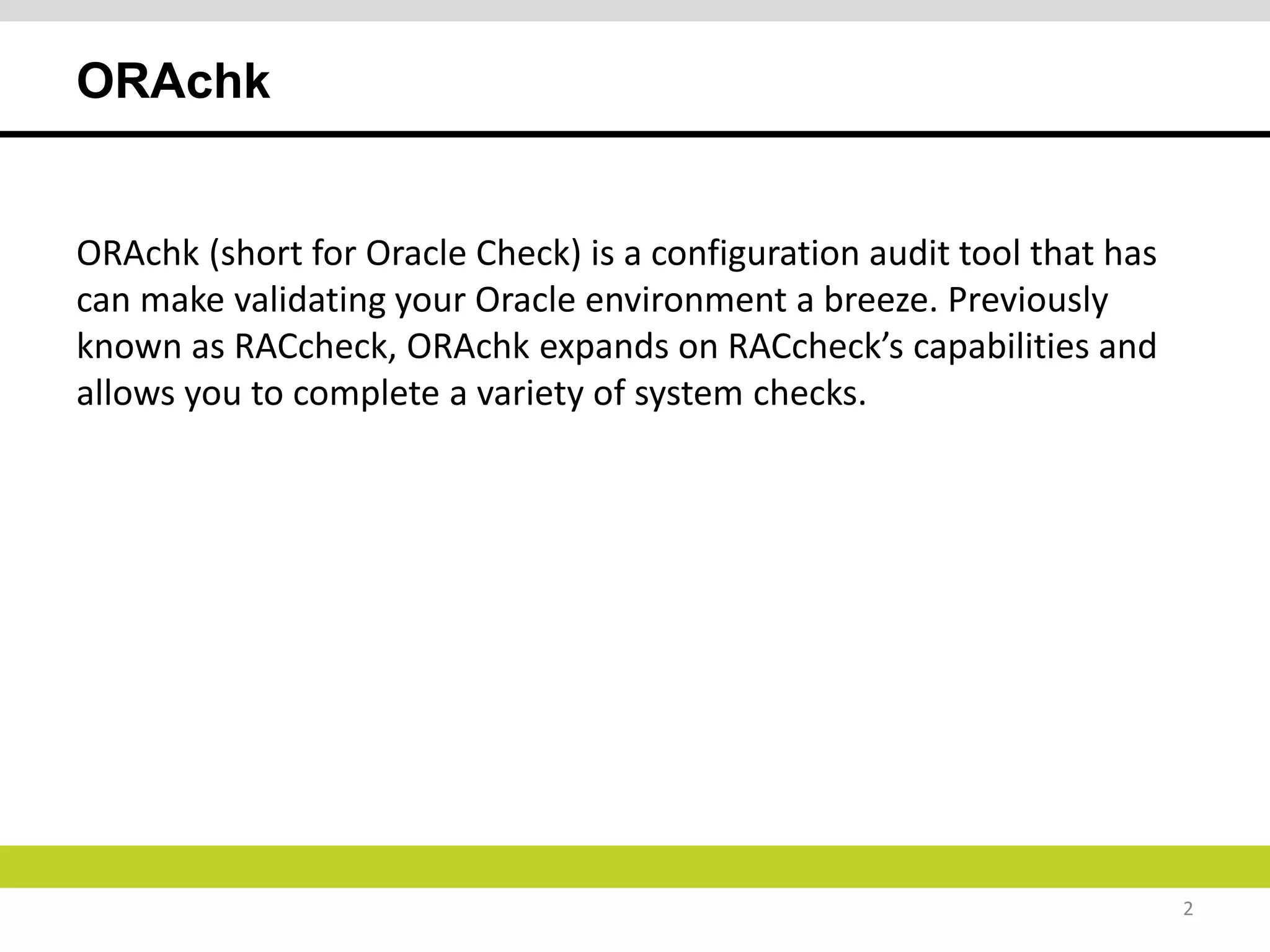 oracheck utility | PPTX