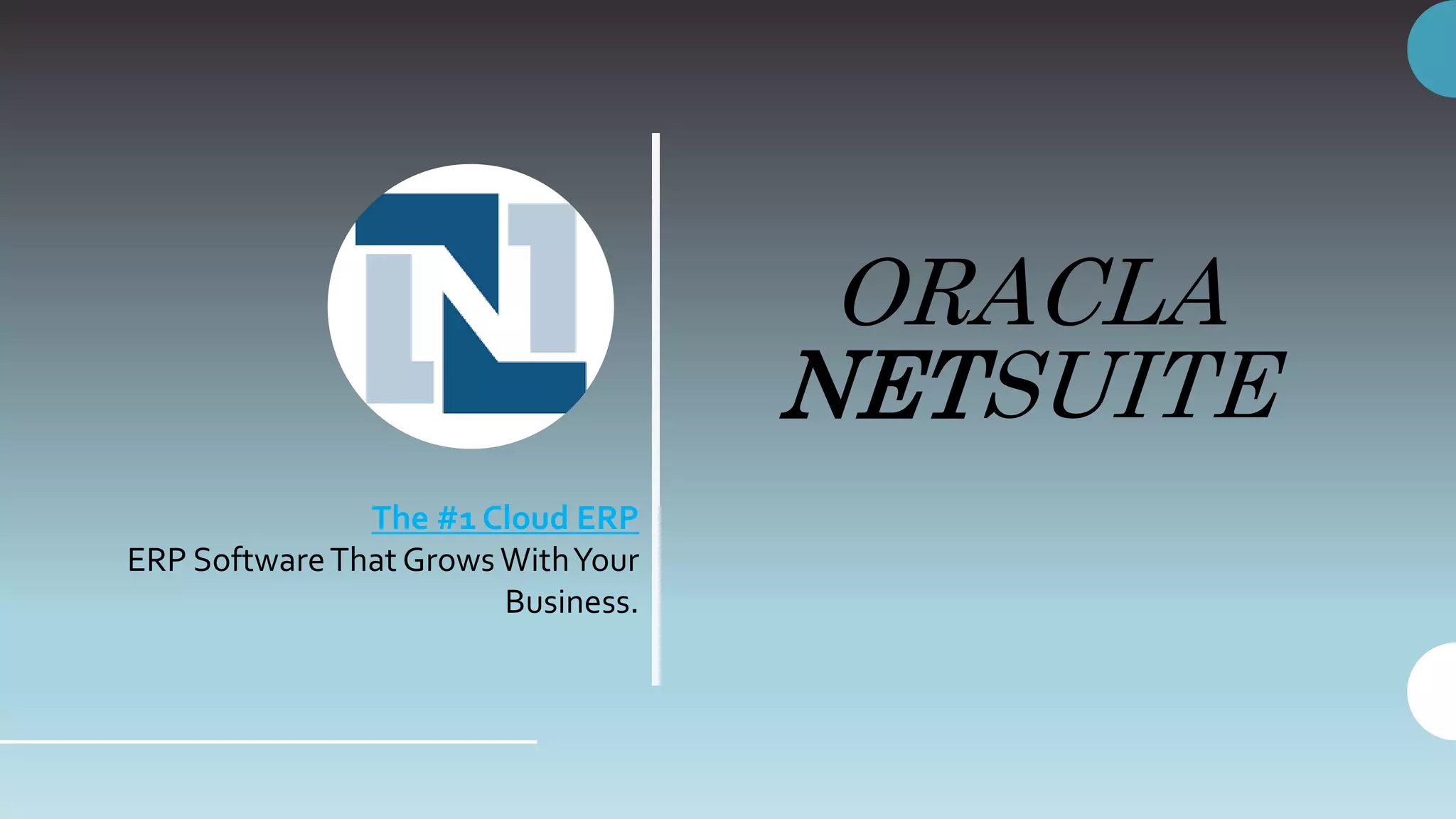 Oracle NetSuite Cloud Enterprise Resource Planning System | PPTX