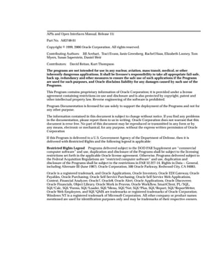 Oracl apps api usages | PDF | Databases | Computer Software and Applications