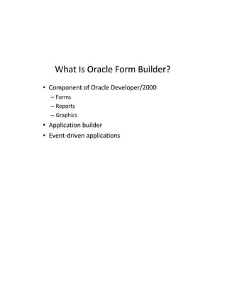 Oracle Forms Builder | PDF