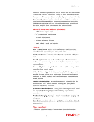 Oracle | PDF | Retail Industry | Industries