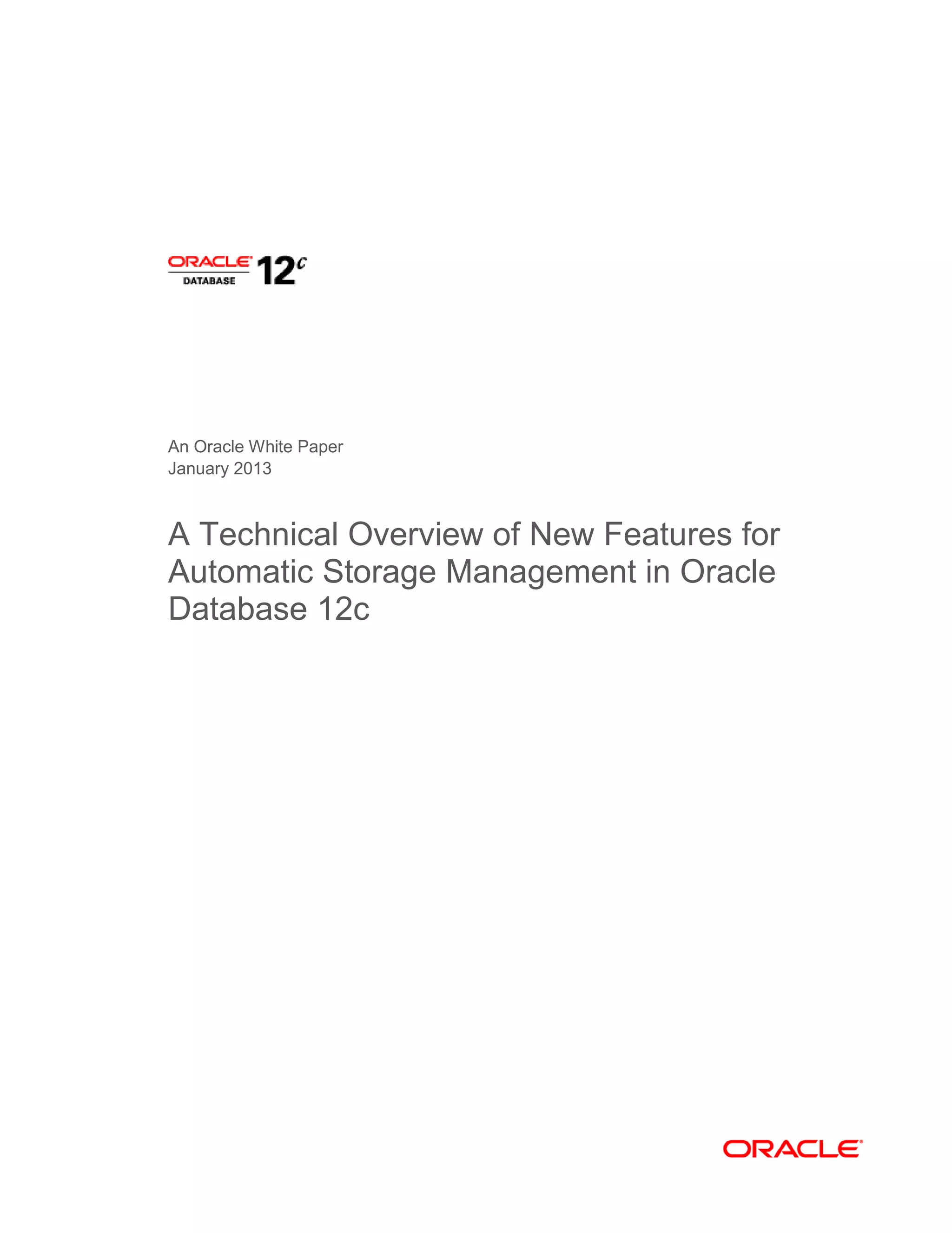 Oracle 12c-asm-overview | PDF