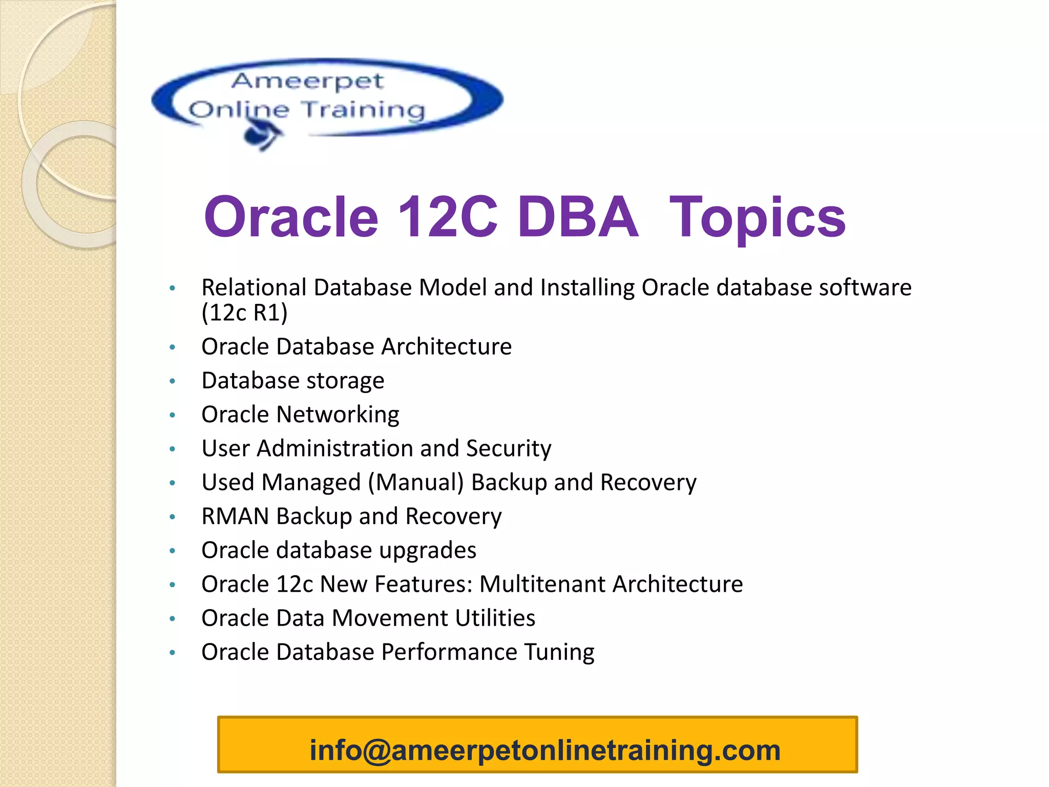 Oracle 12c Architecture Ppt