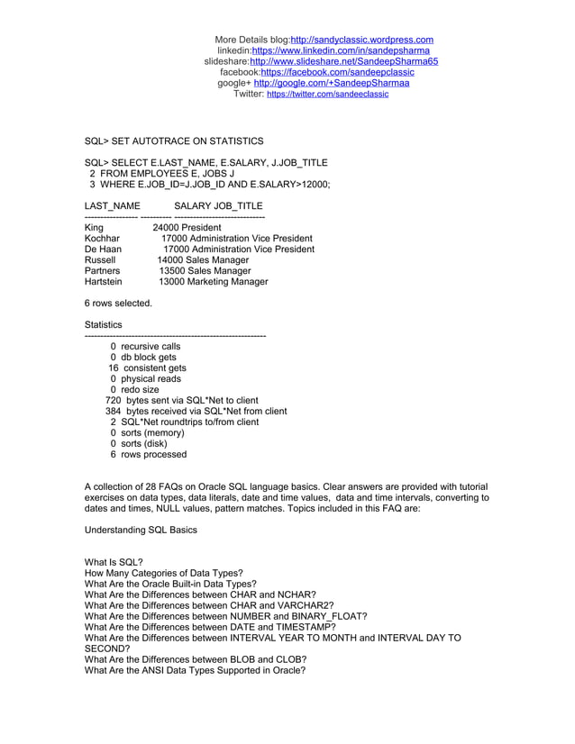 Oracle Complete Interview Questions
