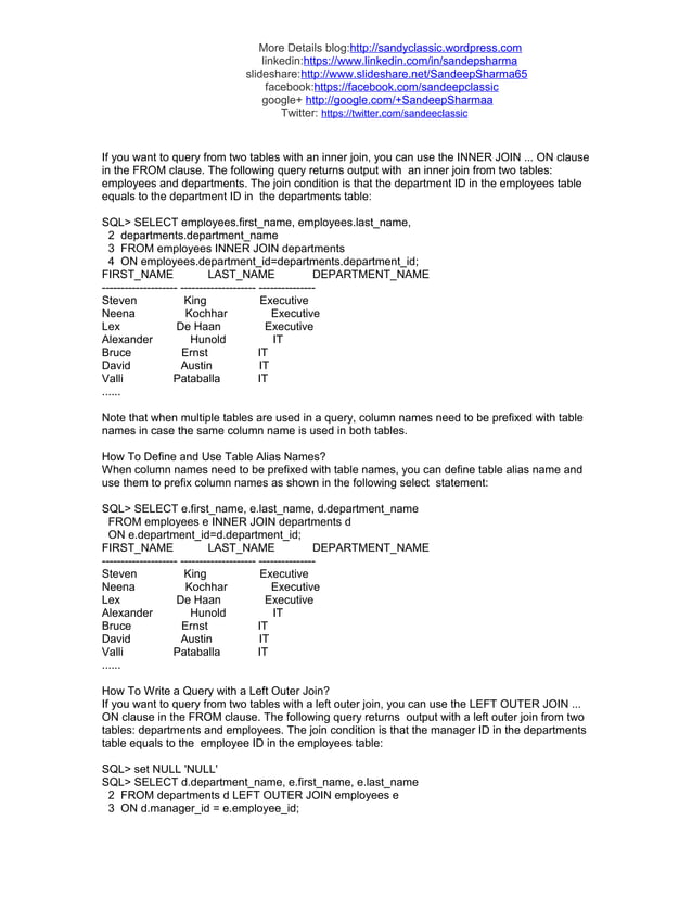 Oracle Complete Interview Questions