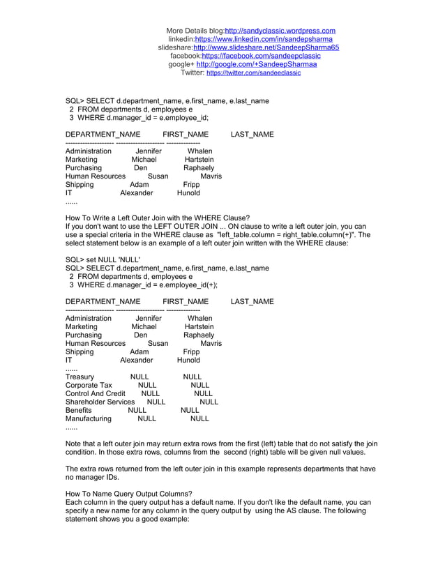 Oracle Complete Interview Questions