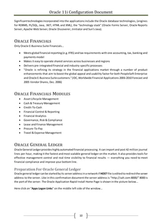Oracle 11i Configuration Document | DOCX