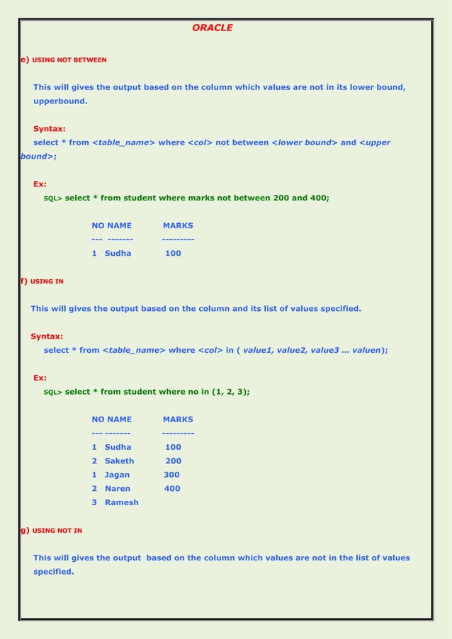 ORACLE, SQL, PL/SQL Made very very Easy Happy Learning.... | PDF