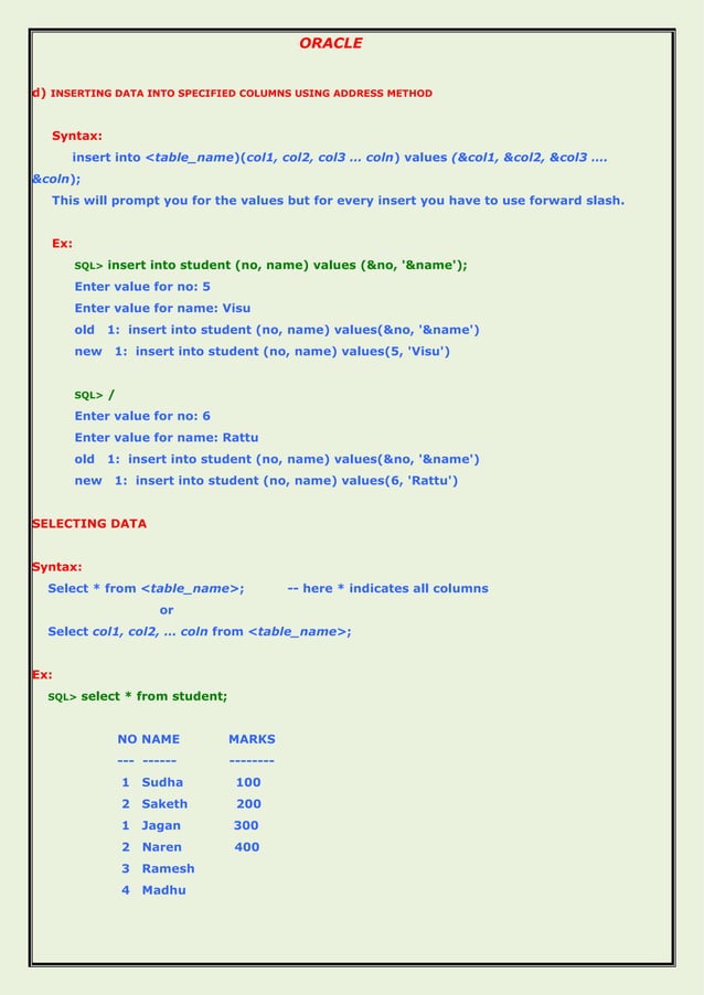ORACLE, SQL, PL/SQL Made very very Easy Happy Learning.... | PDF