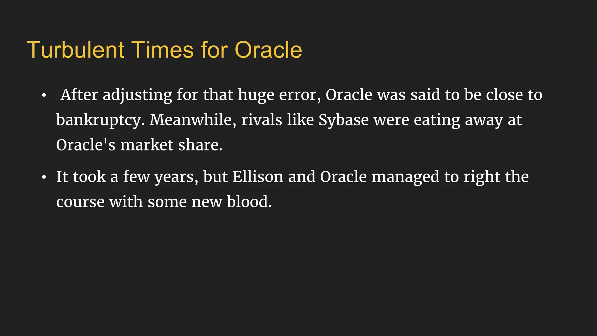 Larry Ellison, the wisdom behind Oracle | PPT Larry Ellison, the wisdom behind Oracle | PPT