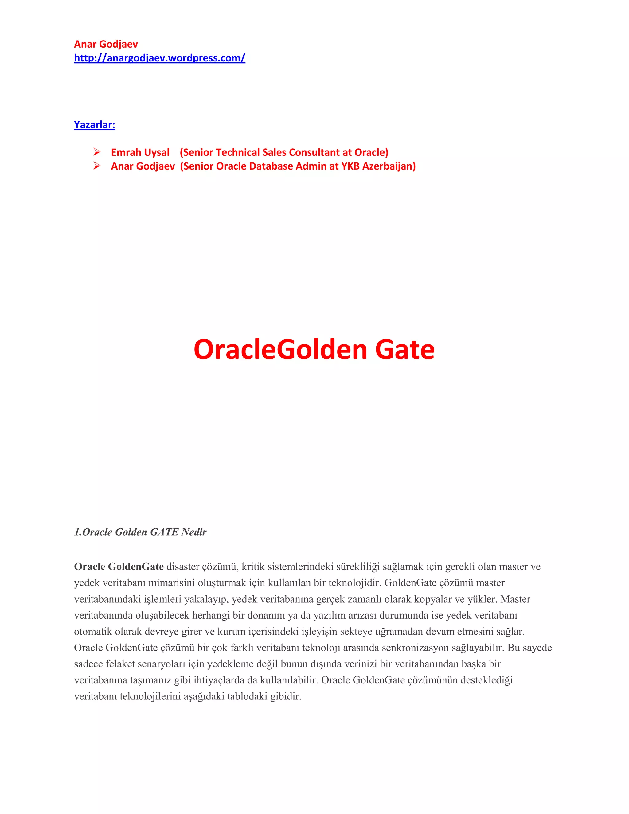 Oracle Golden Gate | PDF