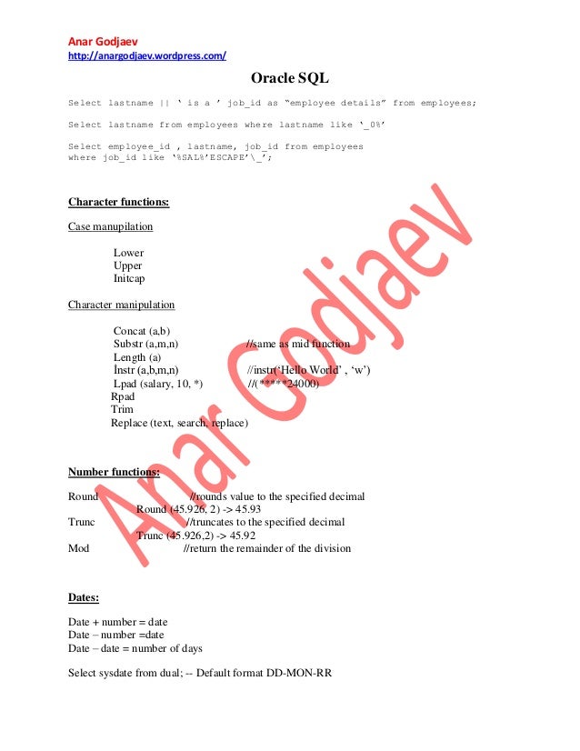 Oracle Sql 5836