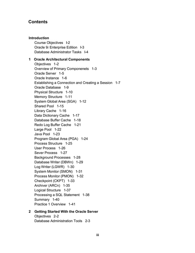 Oracle 9i Dba Fundamentals | PDF