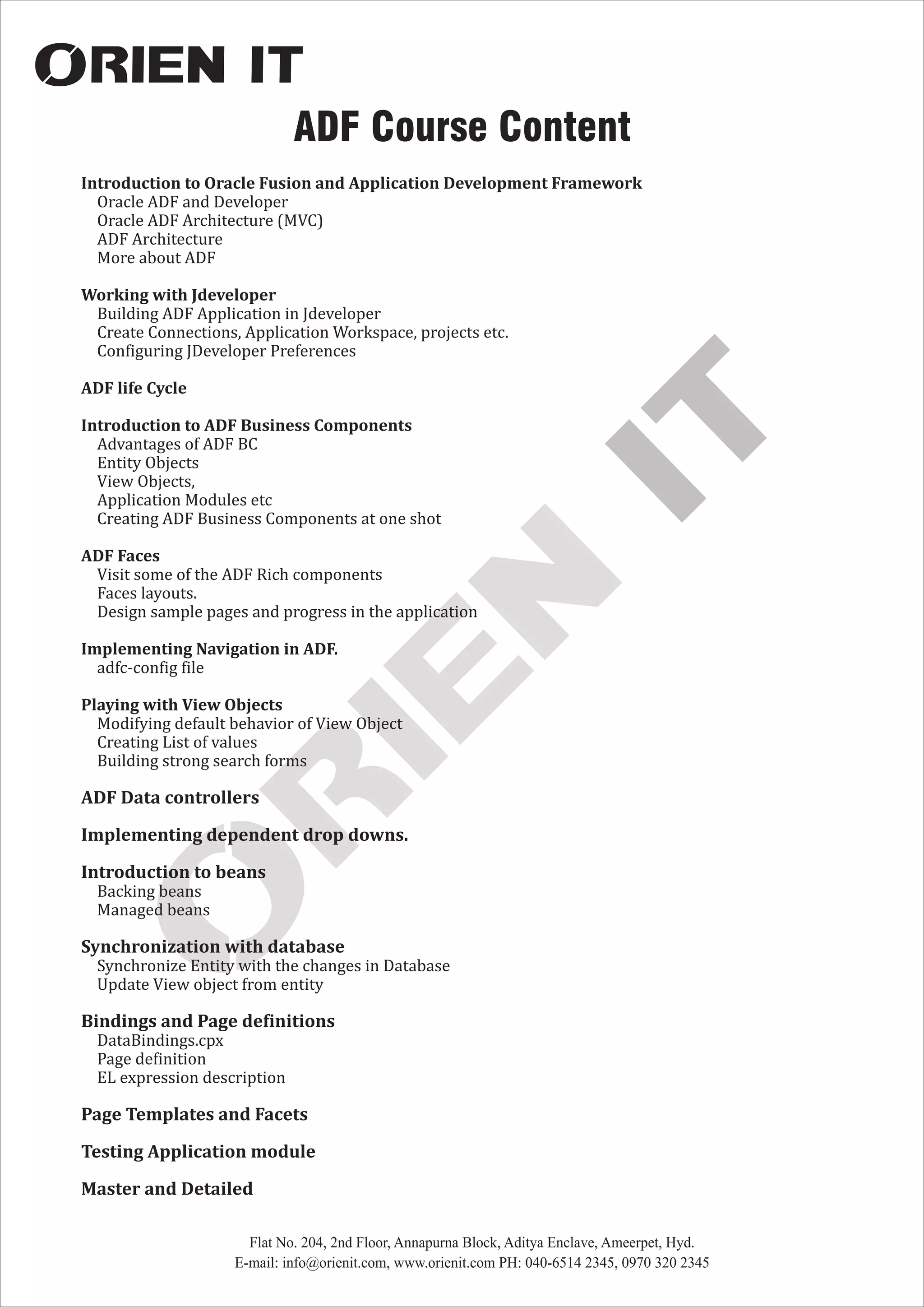 Oracle adf-training-in-hyderabad | PDF