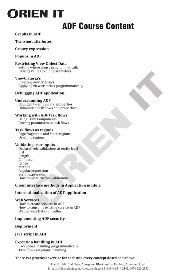 Oracle adf-training-in-hyderabad | PDF