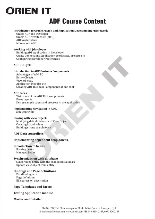 Oracle adf trainining in hyderabad | PDF