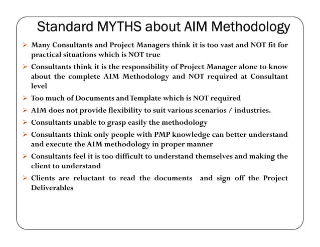Oracle aim-project-management-methodology | PDF
