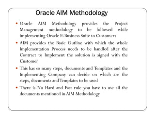 Oracle aim-project-management-methodology | PDF