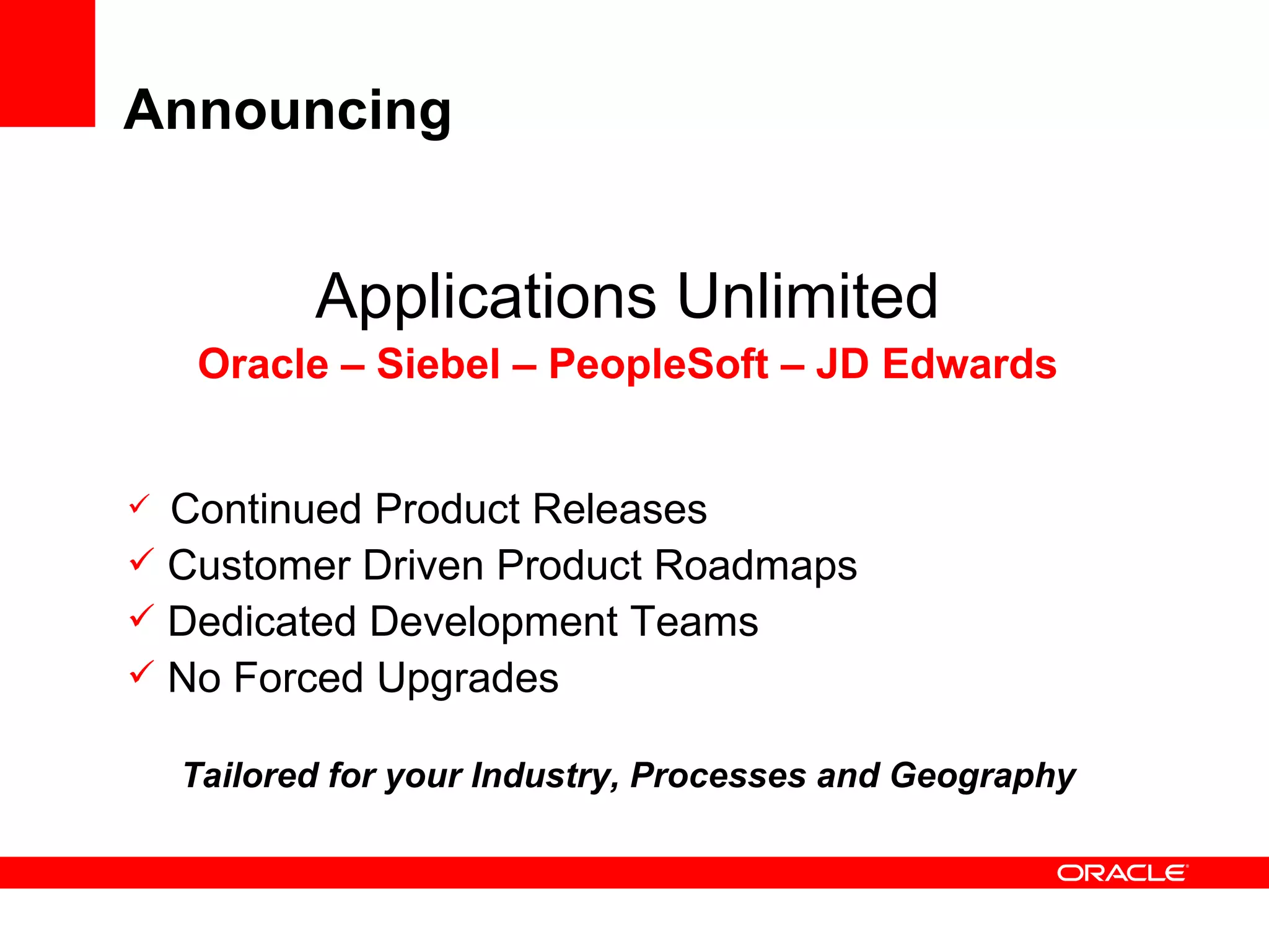 Oracle Applications Unlimited Ppt