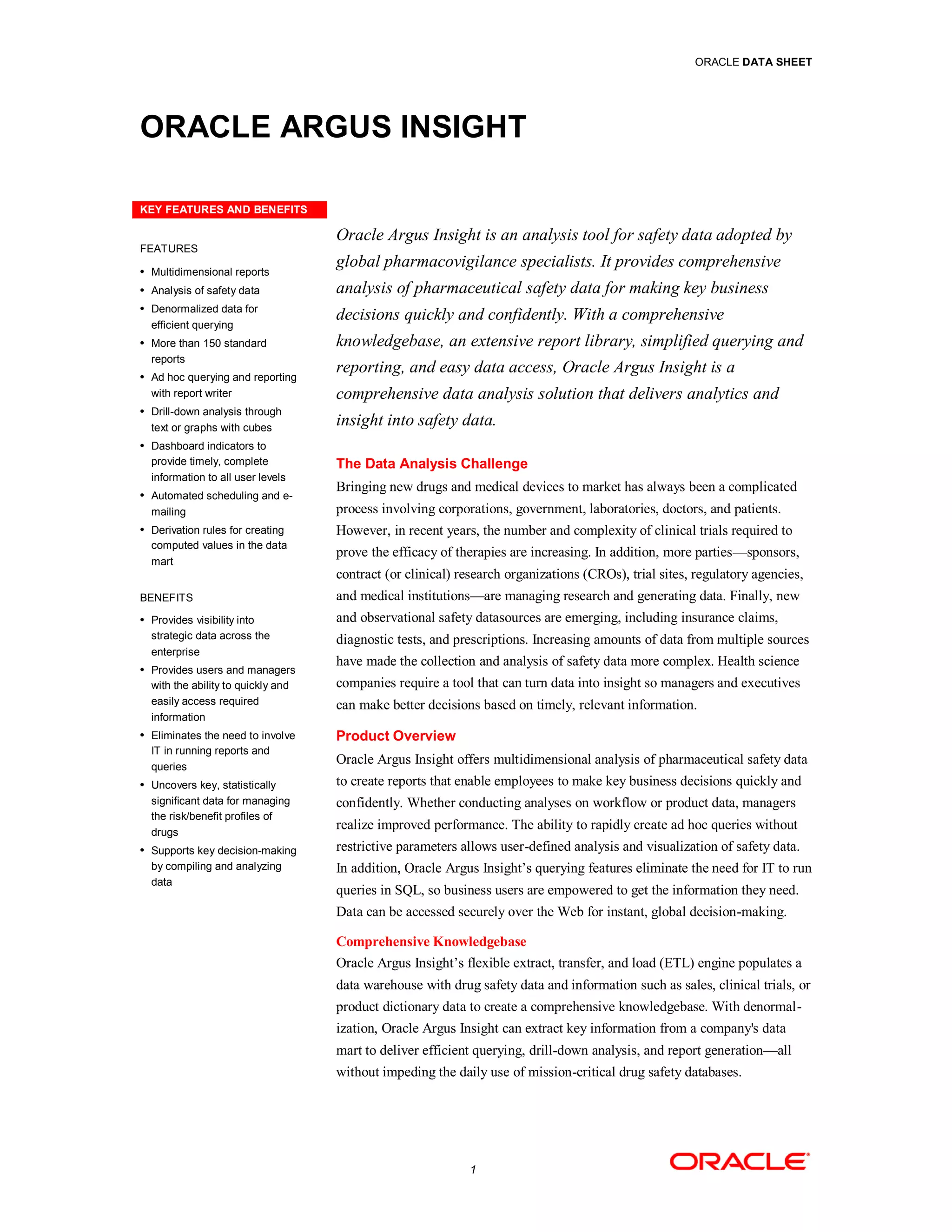 Safety and Pharmacovigilance System: Oracle Argus Safety Suite | PDF