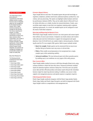 Safety and Pharmacovigilance System: Oracle Argus Safety Suite | PDF