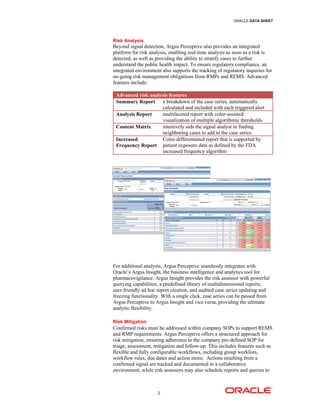 Safety and Pharmacovigilance System: Oracle Argus Safety Suite | PDF