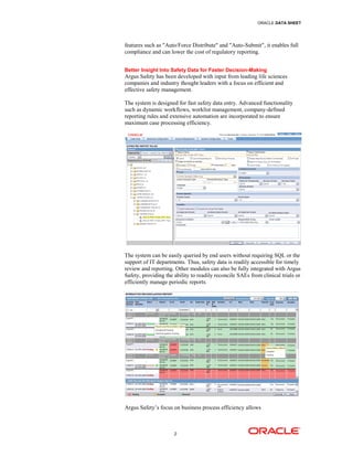 Safety and Pharmacovigilance System: Oracle Argus Safety Suite | PDF