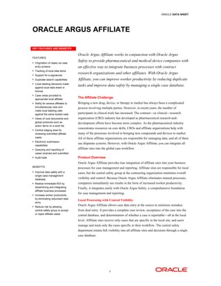 Safety and Pharmacovigilance System: Oracle Argus Safety Suite | PDF