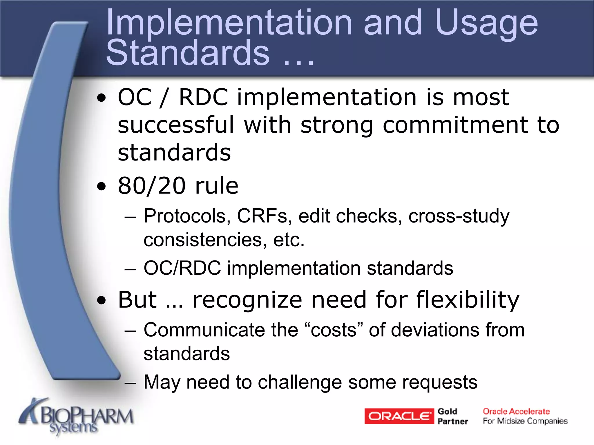 Oracle Clinical and RDC Implementation Standards and Best Practices | PDF