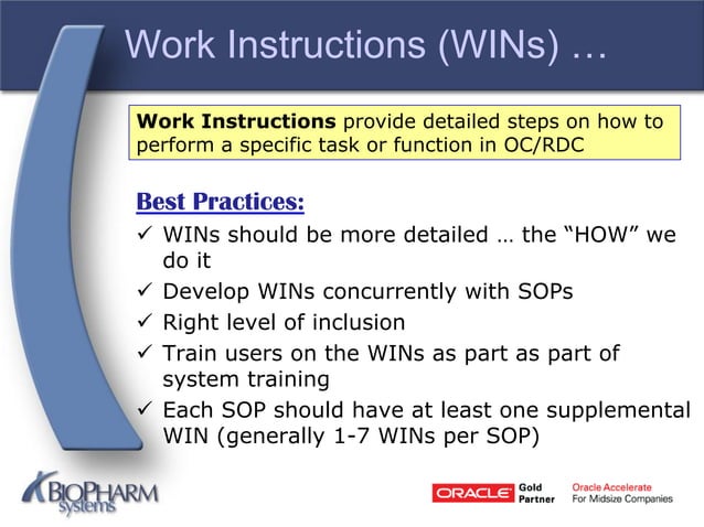 Oracle Clinical and RDC Implementation Standards and Best Practices | PPT