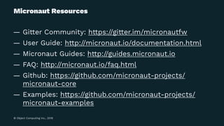 Introduction to Micronaut at Oracle CodeOne 2018 | PPT