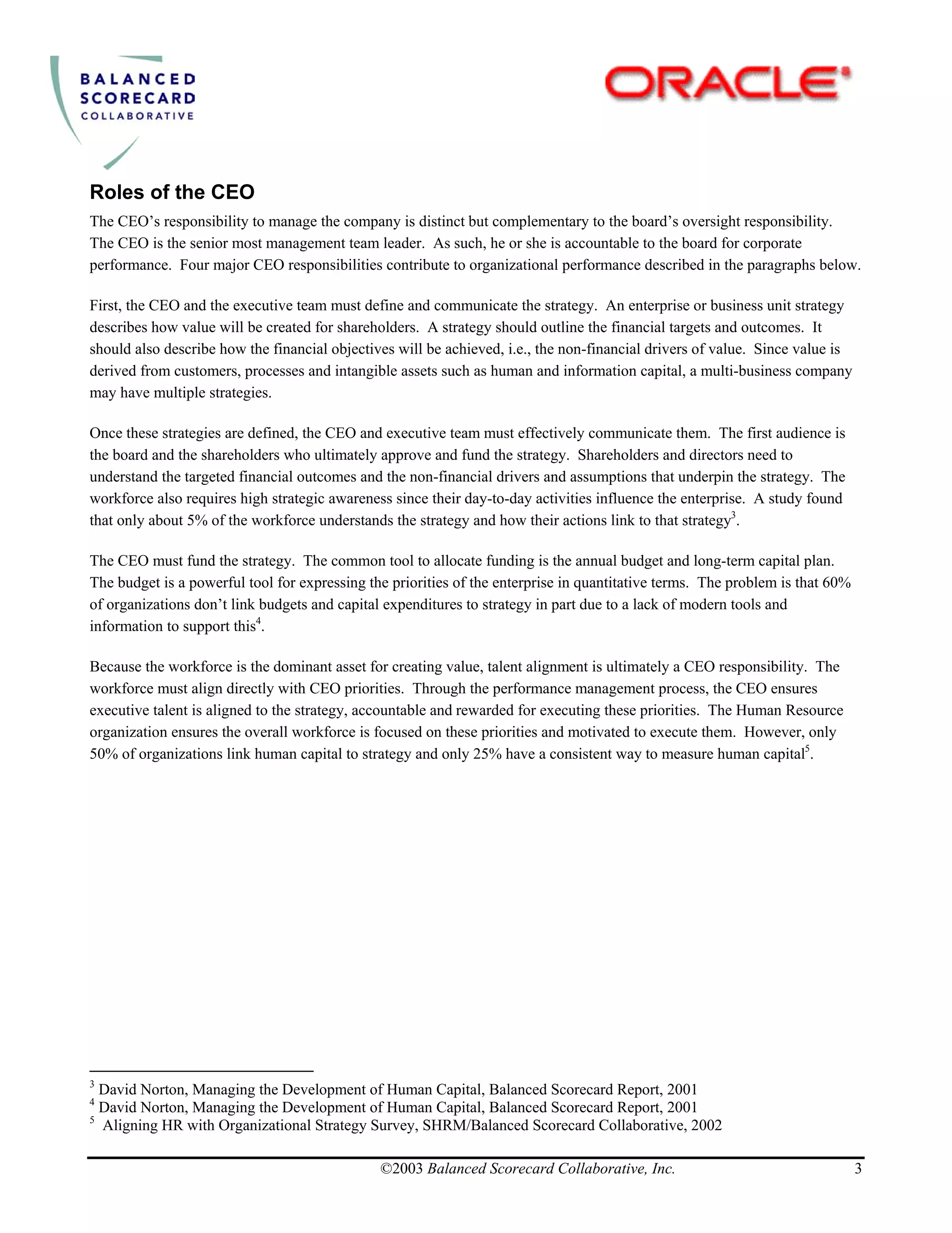 Corporate Governance a Balanced Scorecard approach with KPIs between ...