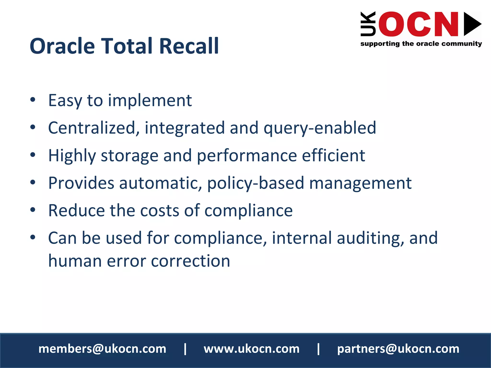 Oracle Database Database Options Ppt