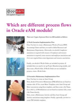 Oracle Eam Different Process Flows In Oracle Eam | PDF