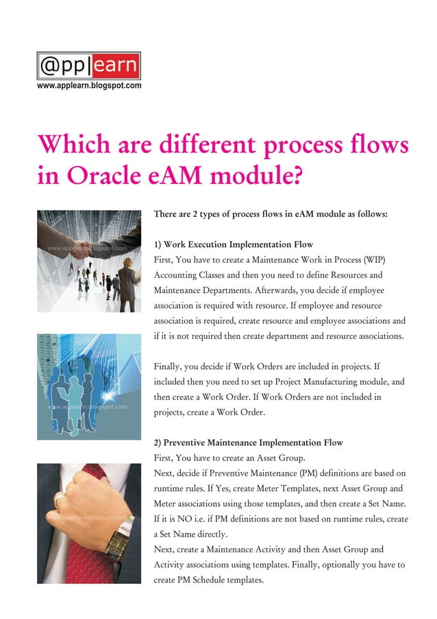 Oracle Eam Different Process Flows In Oracle Eam | PDF