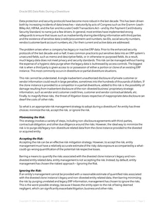 Oracle EBS Data Risks During a Divestiture | PDF