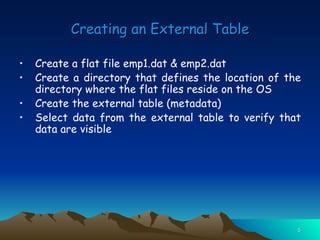 Oracle External Tables | PPT
