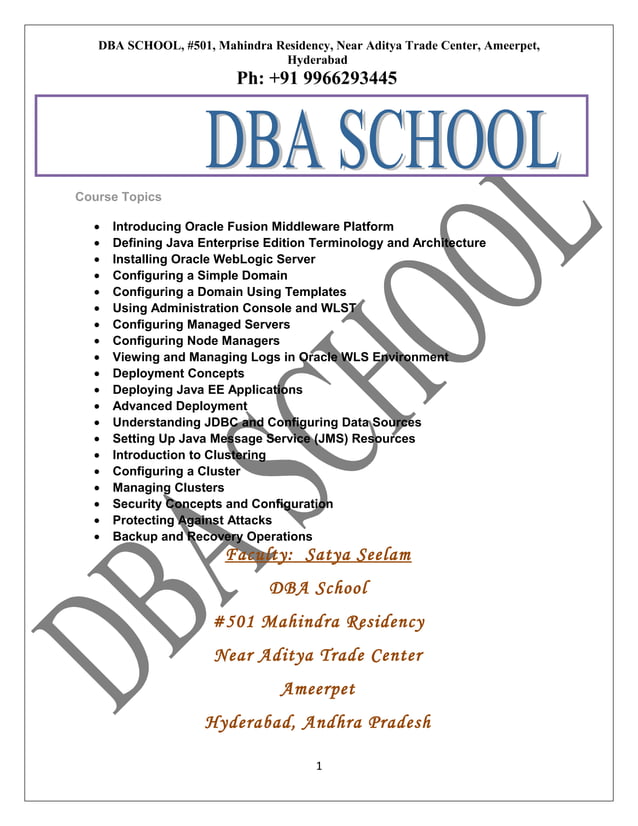 Oracle Fusion Middleware Web Logic Admin Pdf