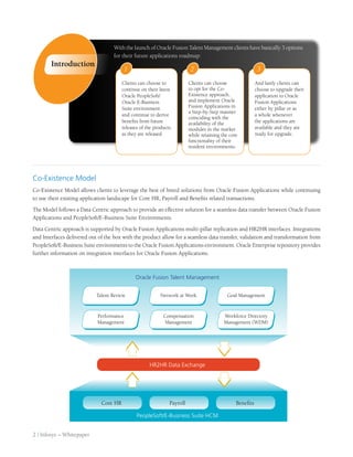 Infosys Co-Existence for Oracle Fusion Talent Management | PDF