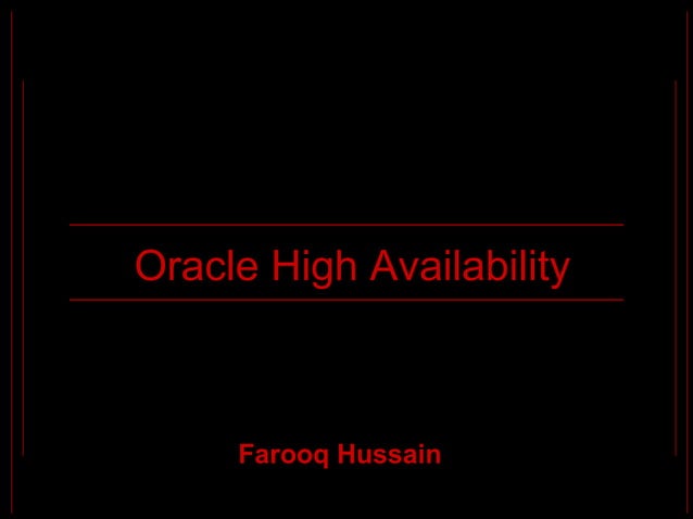 Oracle High Availability | PPT